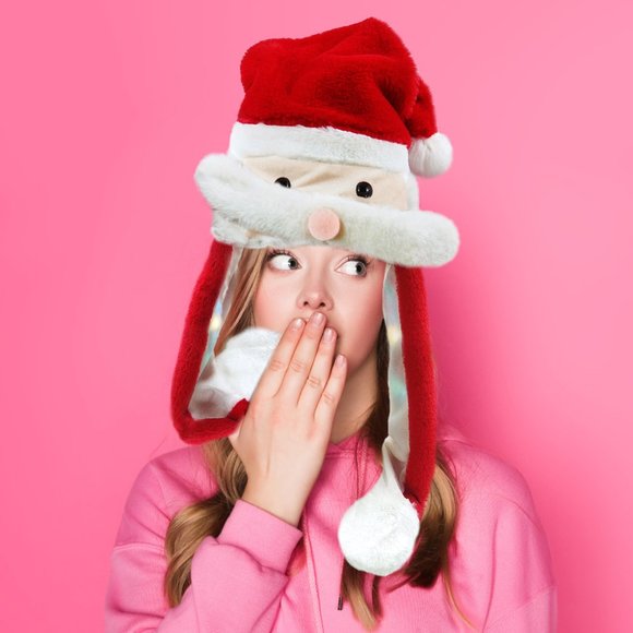 Accessories | Light Up Singing Santa Claus Moving Mustache Hat | Poshmark